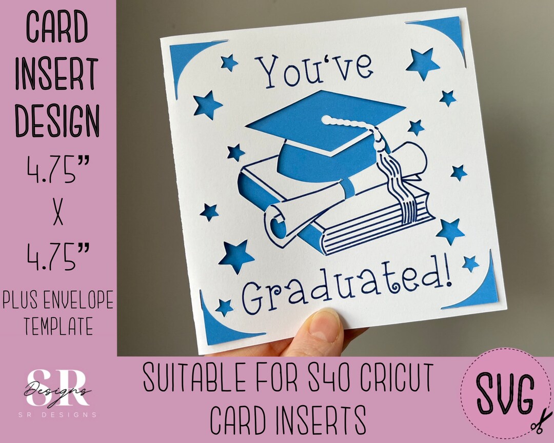 SVG: Graduation Insert Card. Cricut S40 Insert Card. Graduation Card ...