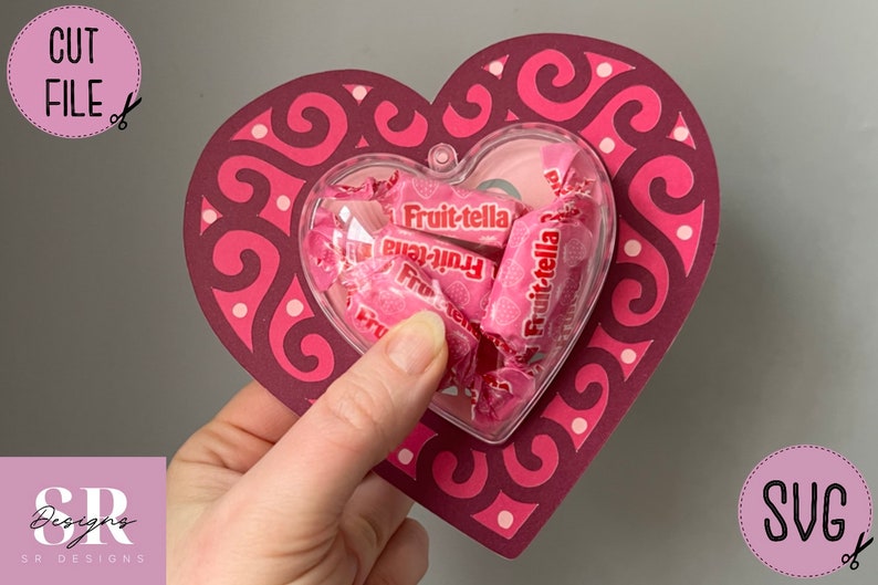 Heart Candy Dome Svg. Chocolate Holder Svg. Valentines Candy Holder ...