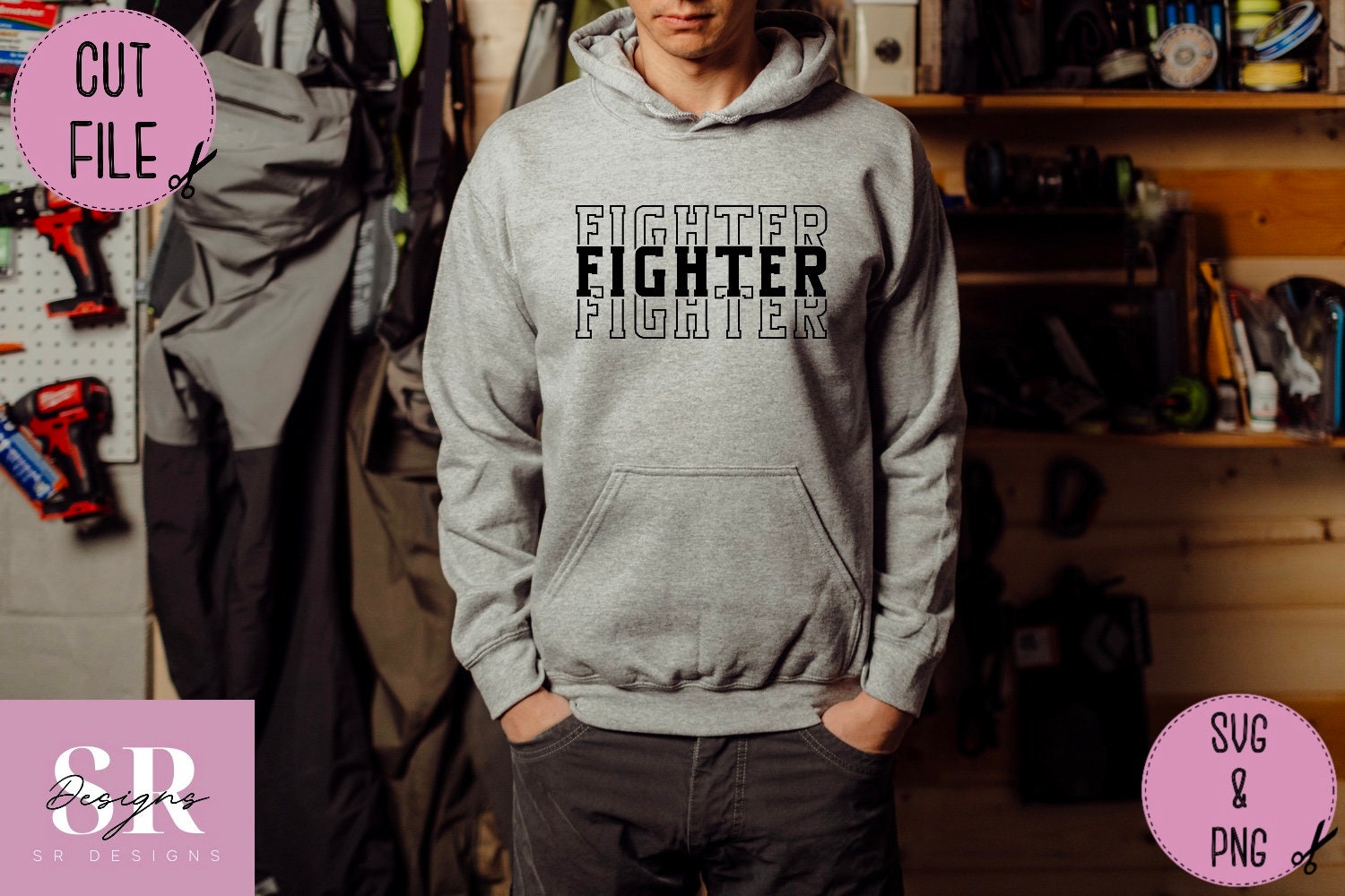 SVG: Fighter Stacked Svg. Fighter Svg. Fighter Slogan Tshirt - Etsy Ireland