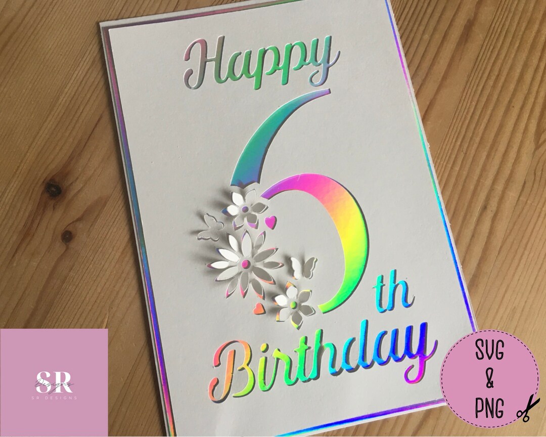 SVG: Pop Up/ 3D 6th Birthday Card. Number Pop Up. Floral Pop - Etsy