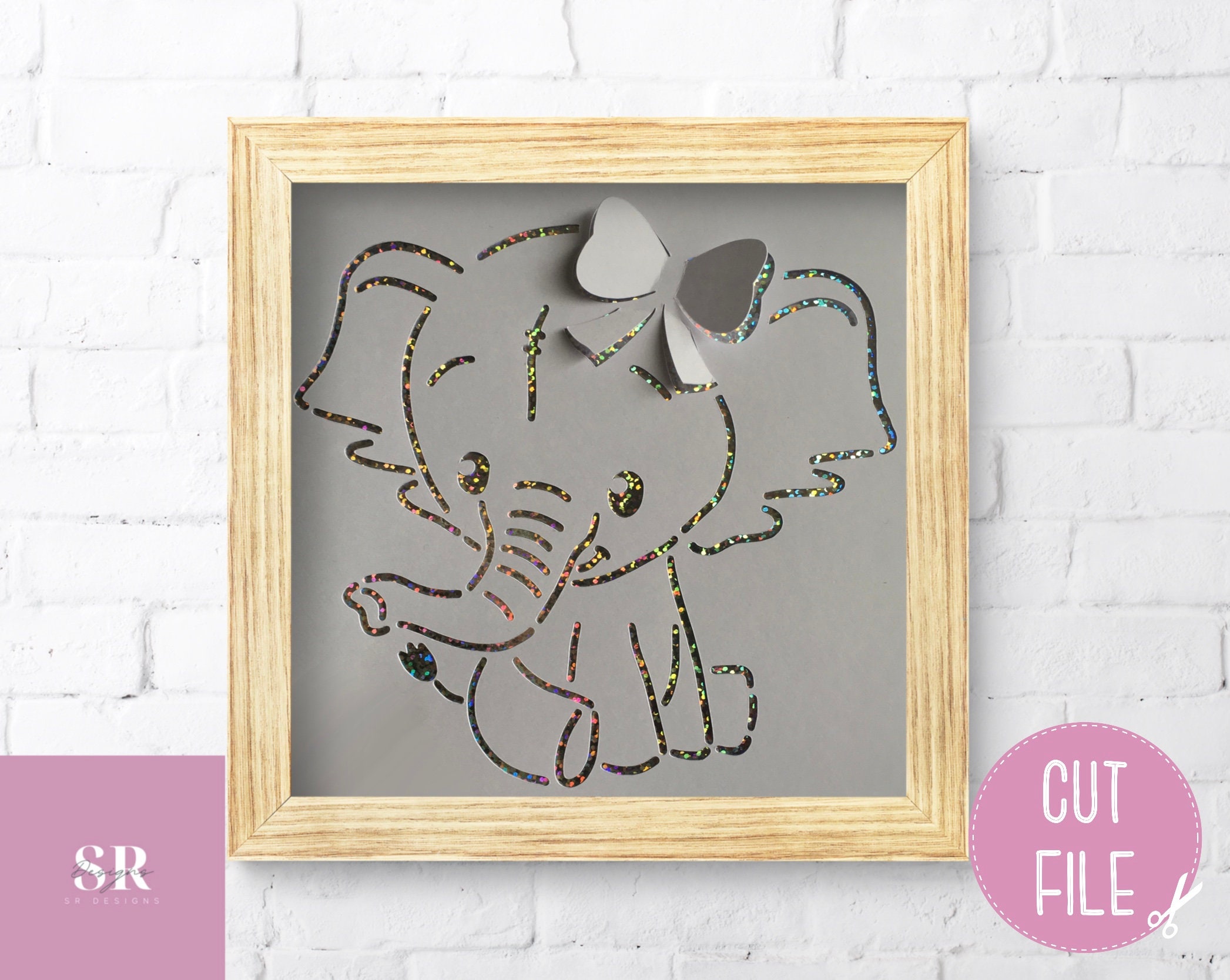 SVG: 3D Cute Elephant. Digital Download. Cute Elephant Card - Etsy
