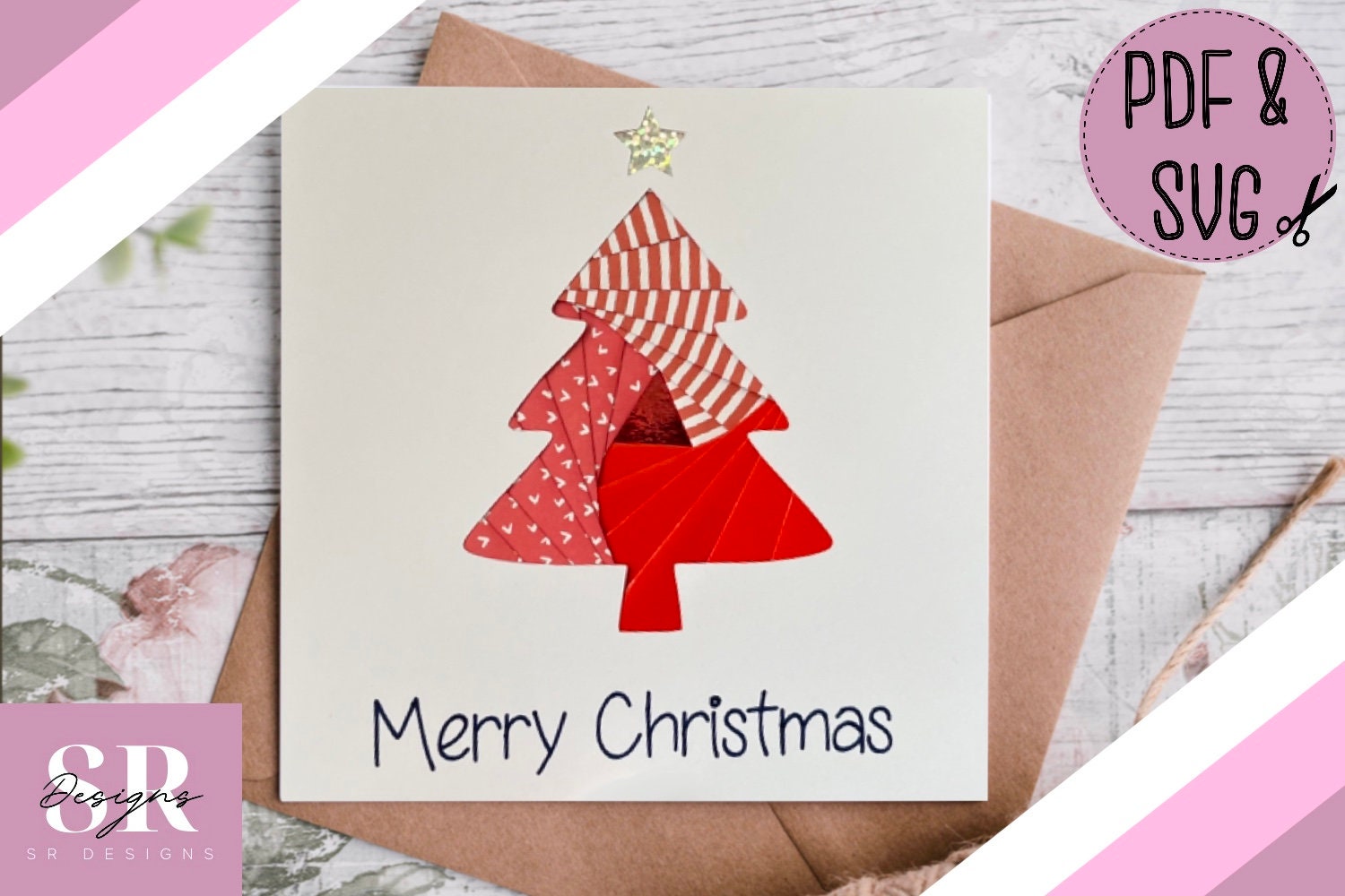 Christmas Tree Iris Folding Pattern Template PDF & SVG. Christmas Iris ...