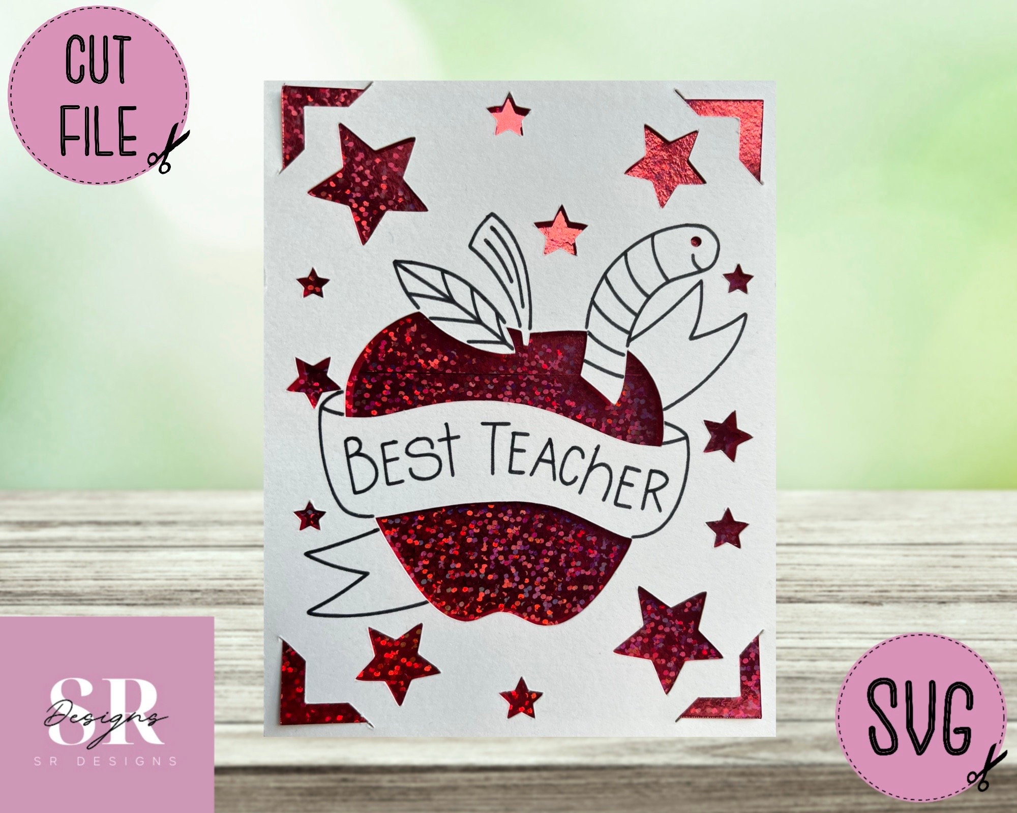 SVG: Teacher Insert Card Bundle. 8 Designs. Paper Cutting. - Etsy