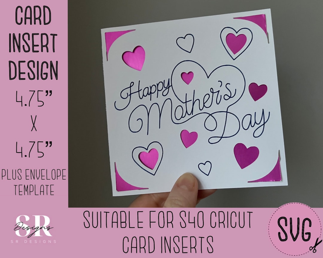 SVG : carte d'insertion de la fête des mères. Carte d'insertion Cricut ...
