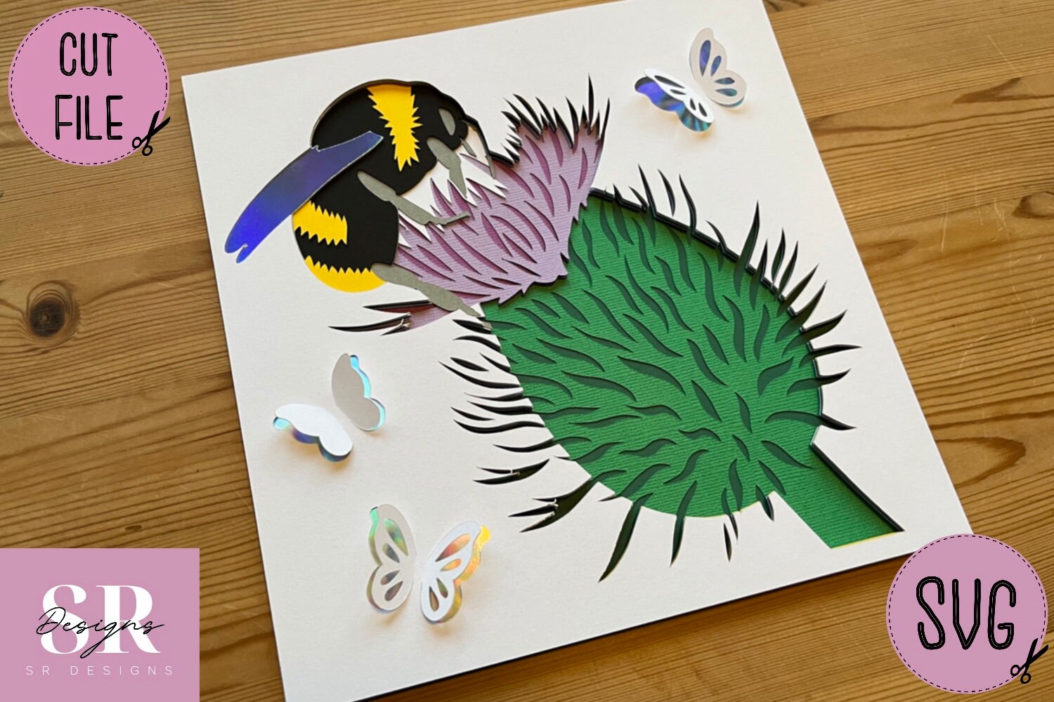 SVG: 3D Floral Bee Shadow Box Bundle. Digital Download. Paper - Etsy UK