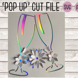 SVG: ‘pop Up’/ 3D Anniversary Svg. Celebration. Wedding Svg. Champagne ...