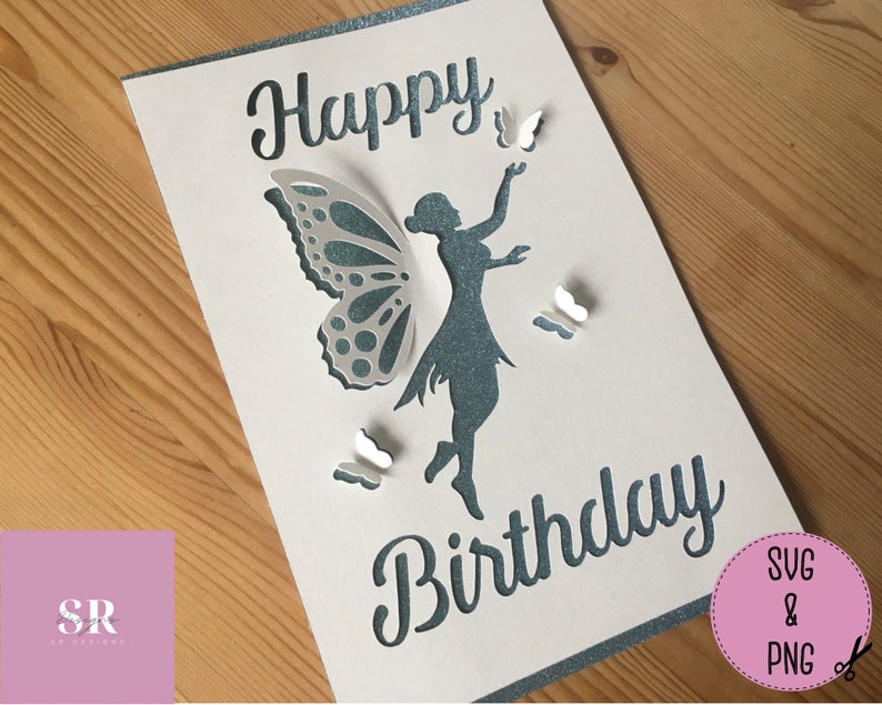 SVG: 3D/ pop Up Fairy Birthday Card. Fairy Card. Happy - Etsy