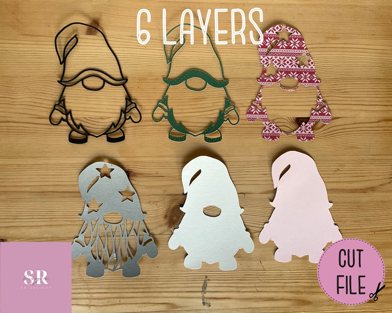 SVG: Layered Gnome Cut File. 3D Gonk Svg. Layered Gnome Svg. - Etsy UK