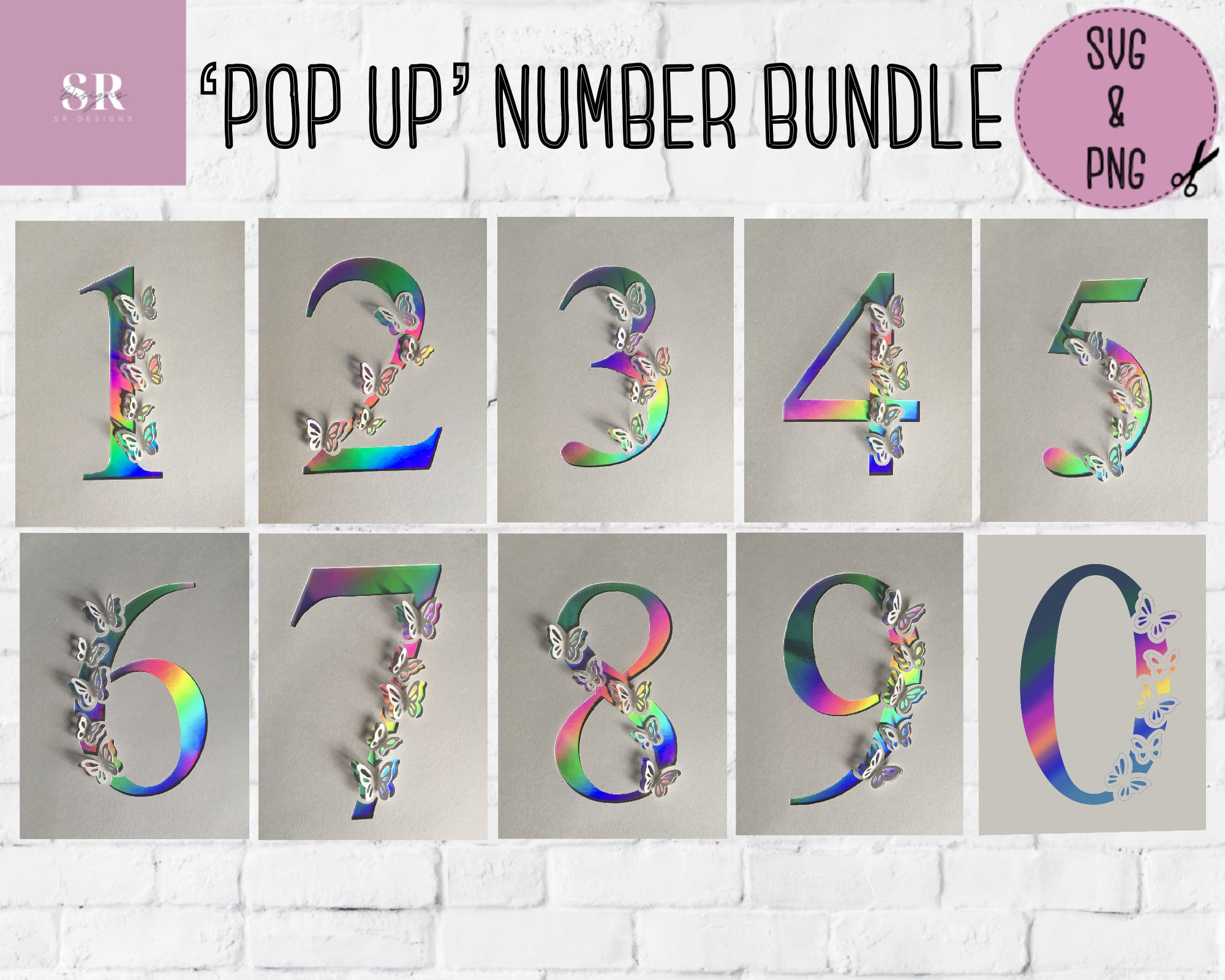 SVG: Pop Up/ 3D Butterfly Number Bundle. Numbers 0-9. Number - Etsy