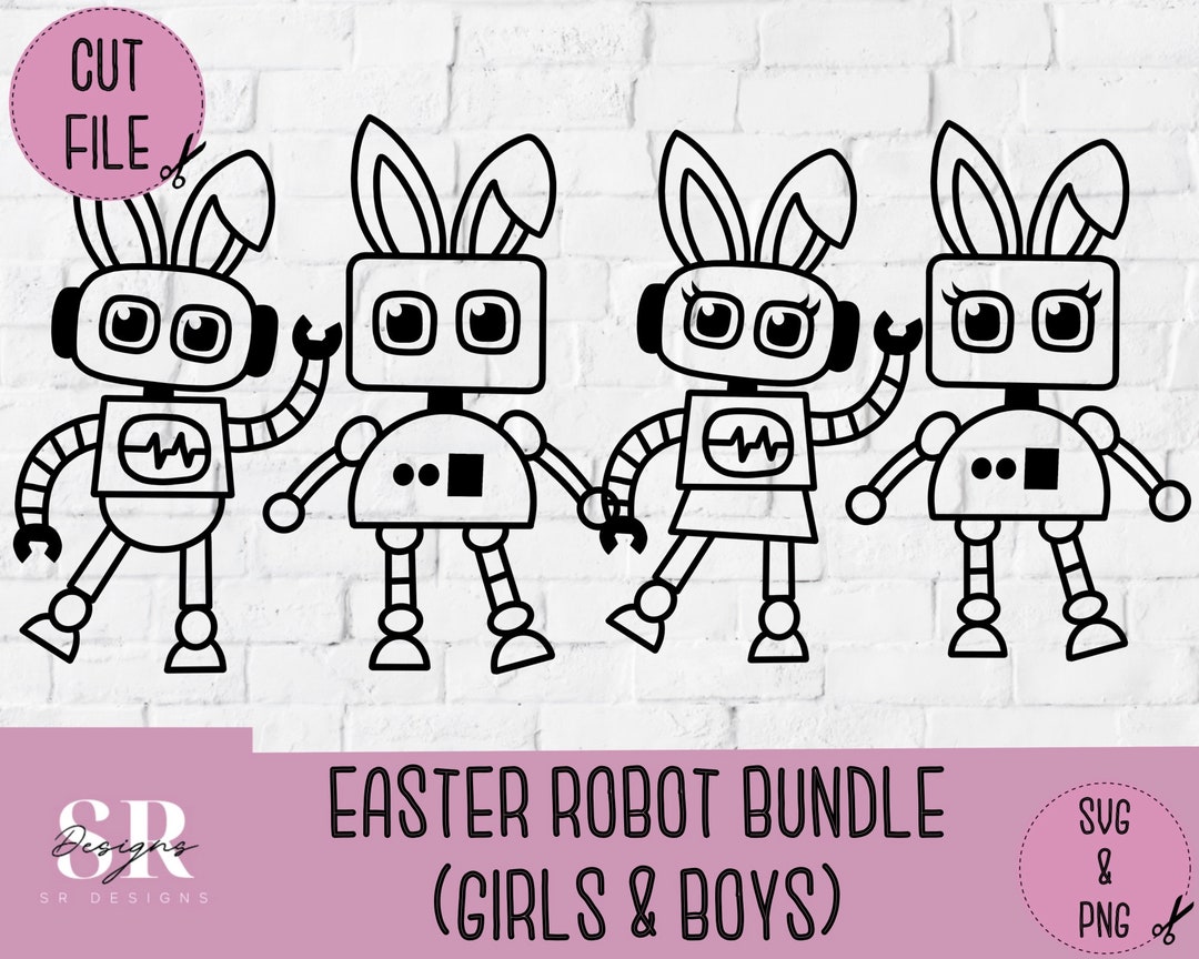 SVG: Easter Robot Bundle. Cute Robot Svg. Cute Robot Cut Files. Cute ...