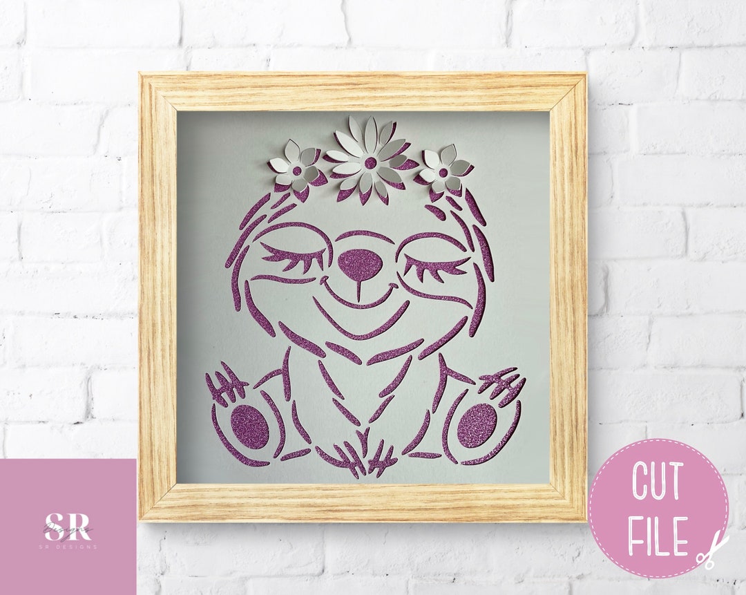 SVG: 3D Sloth. 3d Sloth Svg. Pop up Butterfly Svg. Sloth Cut File. Pop ...