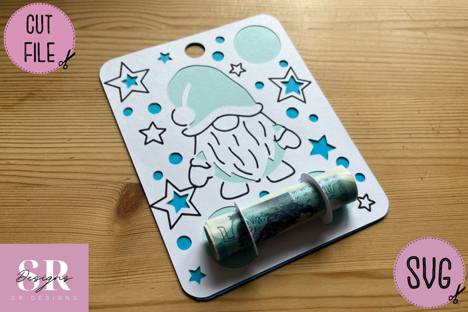 SVG: Christmas Gnome Money Card. Cricut Joy Friendly. - Etsy