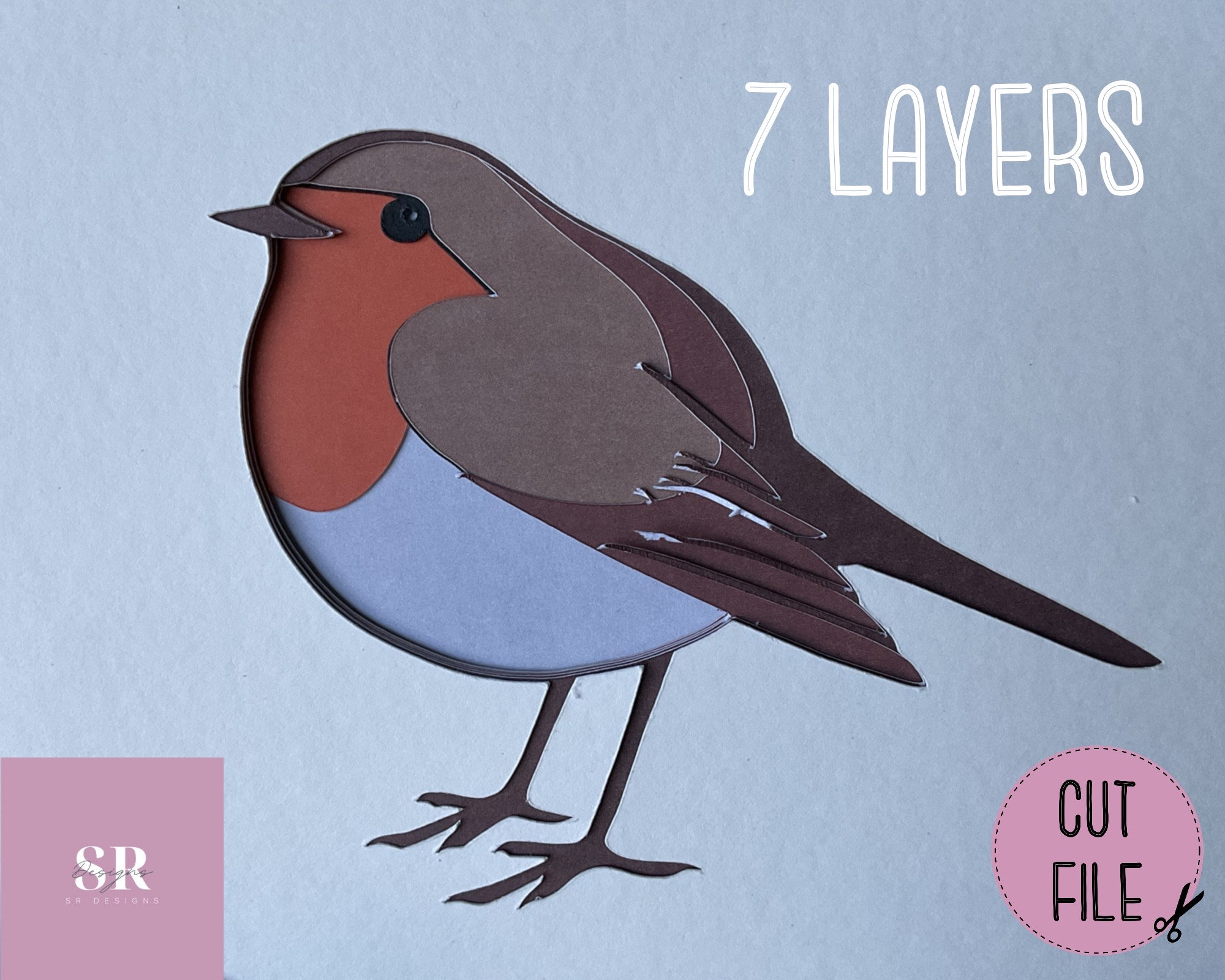SVG: Layered Robin Cut File. 3D Robin Svg. Layered Robin Svg. - Etsy ...