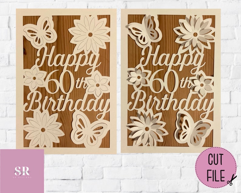 Svg Pop Up 3d Happy 60th Birthday Card Birthday Card Svg Etsy