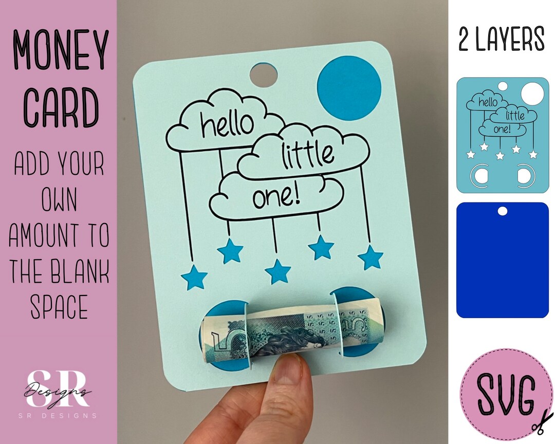 SVG: Baby Shower Money Card. Cricut Joy Friendly. Cut and Draw Card ...