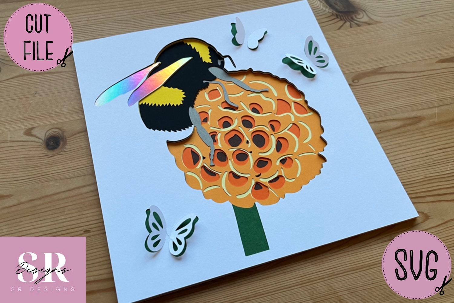 SVG: 3D Floral Bee Shadow Box Bundle. Digital Download. Paper - Etsy UK