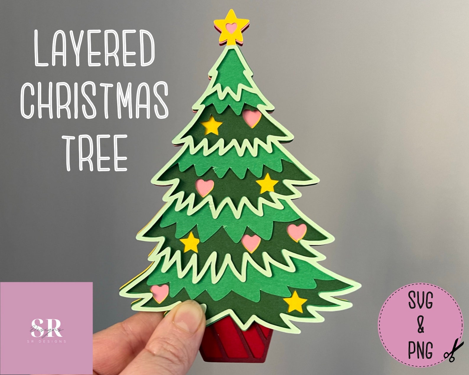 SVG: 3D Layered Christmas Tree. Paper Cutting. Layered Svg. Christmas ...