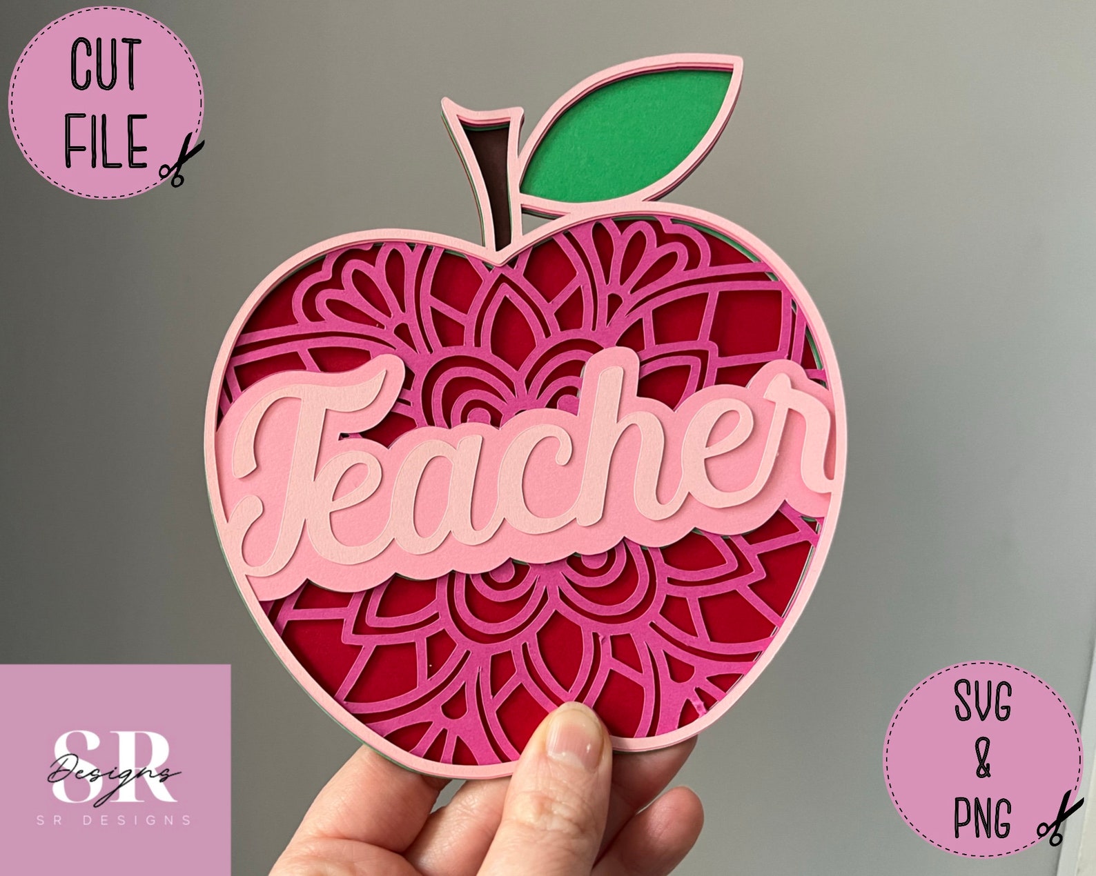 SVG: 3D Layered Apple. Digital Download. Paper Cutting. Layered Svg ...