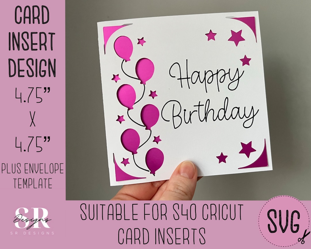 SVG: Birthday Insert Card. Cricut S40 Insert Card. Birthday Card Svg ...