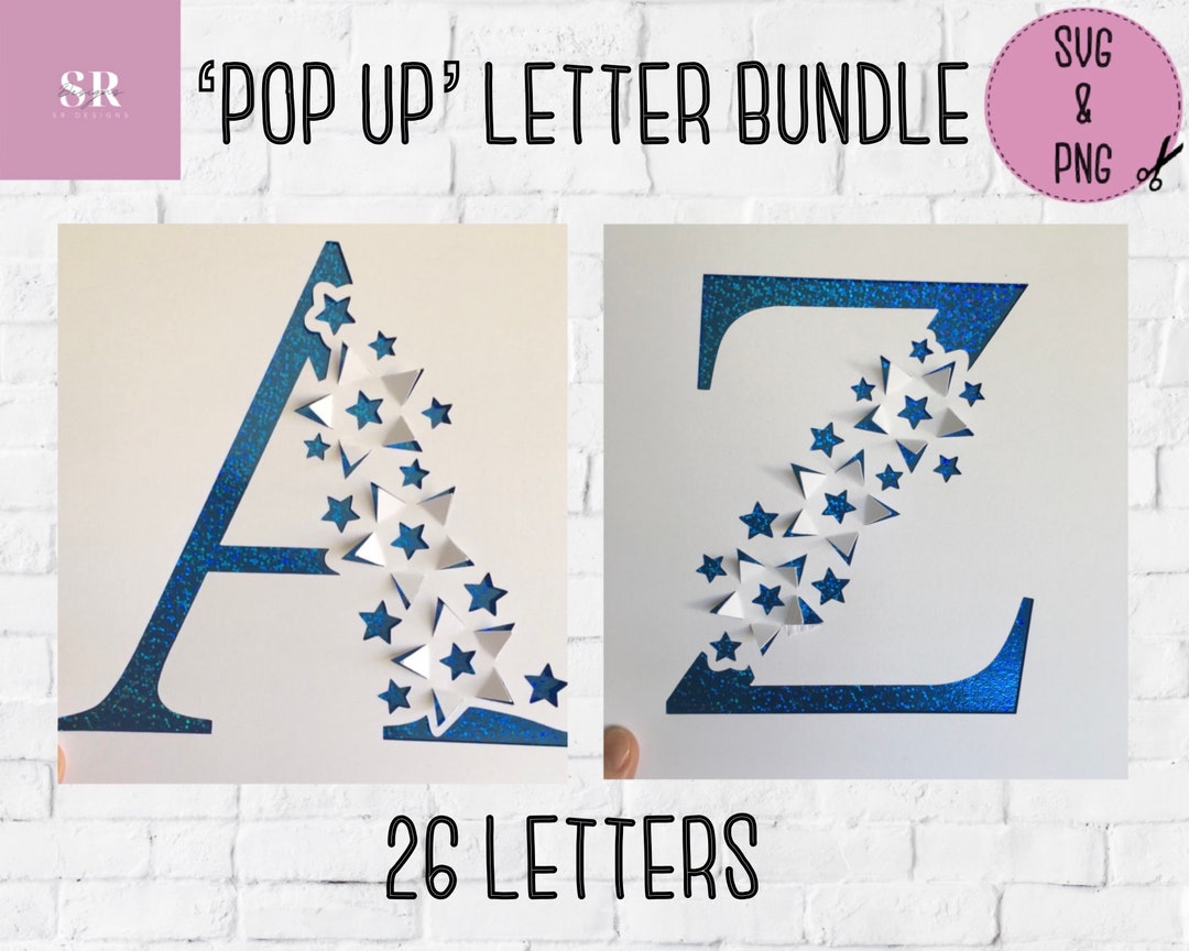 SVG: Pop Up/ 3D Alphabet Bundle. 26 Letters. Alphabet Pop Up. Star Pop ...