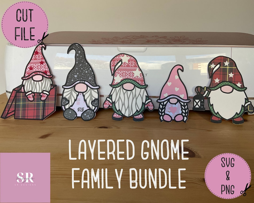 SVG: Layered Gnome Bundle. 3D Gonk Svg. Layered Gnome Family Svg ...