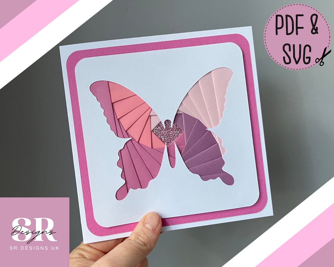 Butterfly Iris Folding Pattern Template PDF & SVG. Iris Folding Pattern ...
