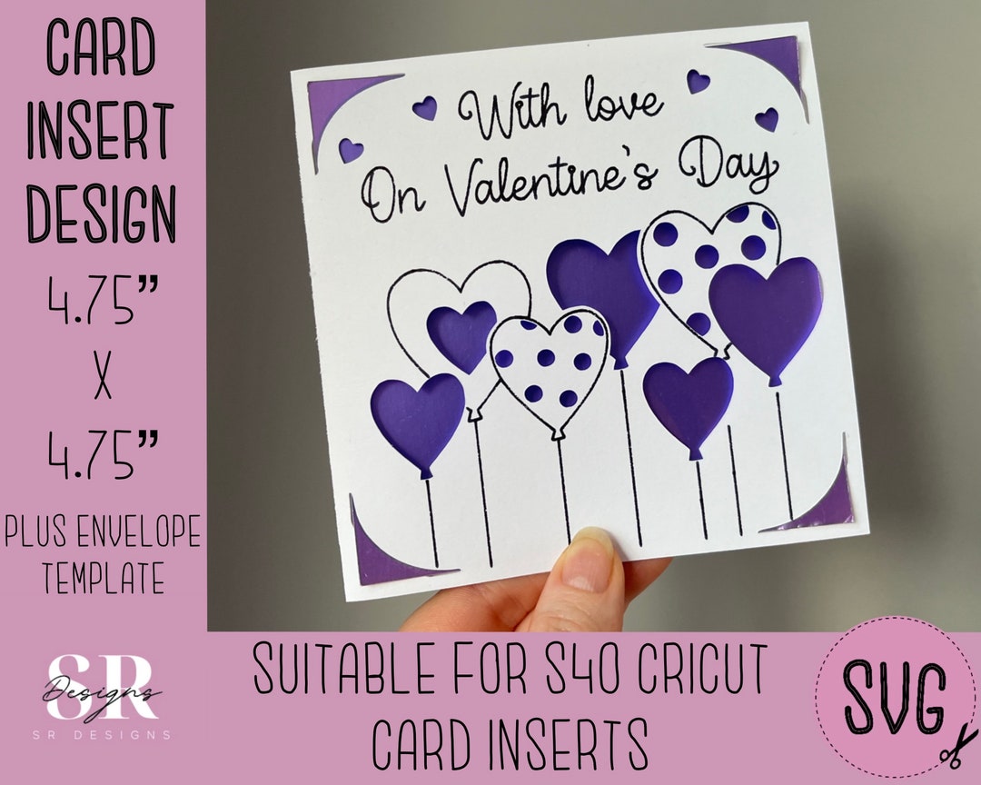 SVG: Valentines Insert Card. Cricut S40 Insert Card. Valentines Card ...
