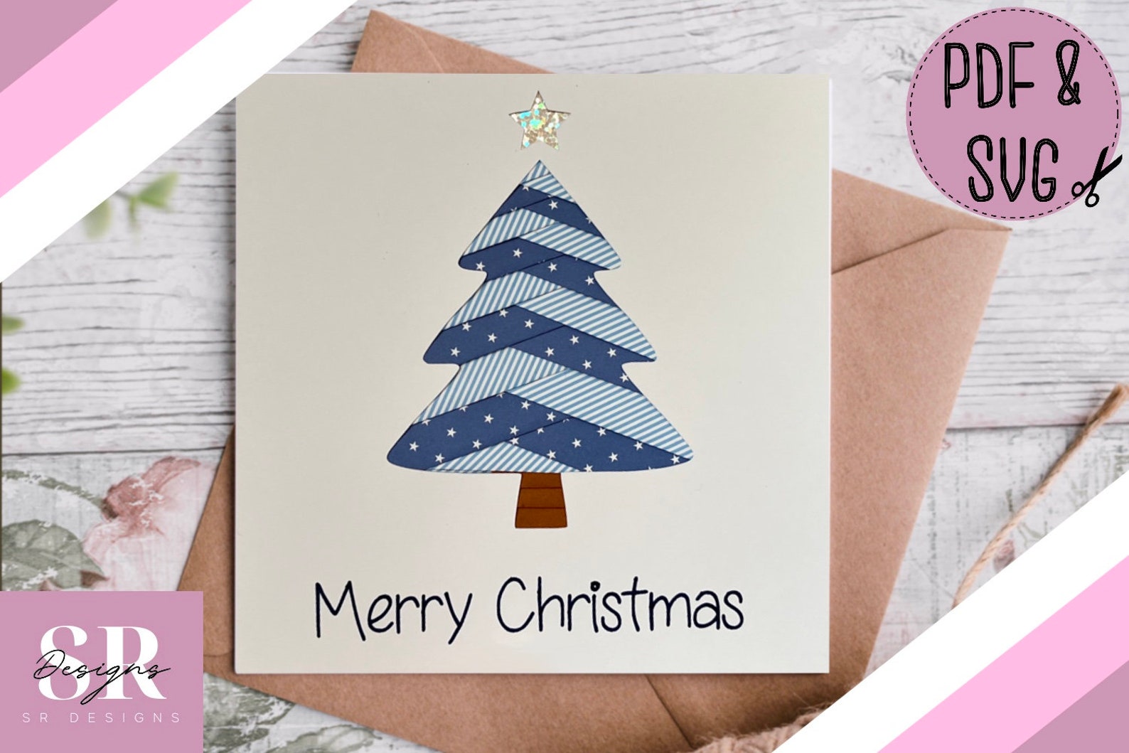 Christmas Tree Iris Folding Pattern Template PDF & SVG. Christmas Iris ...