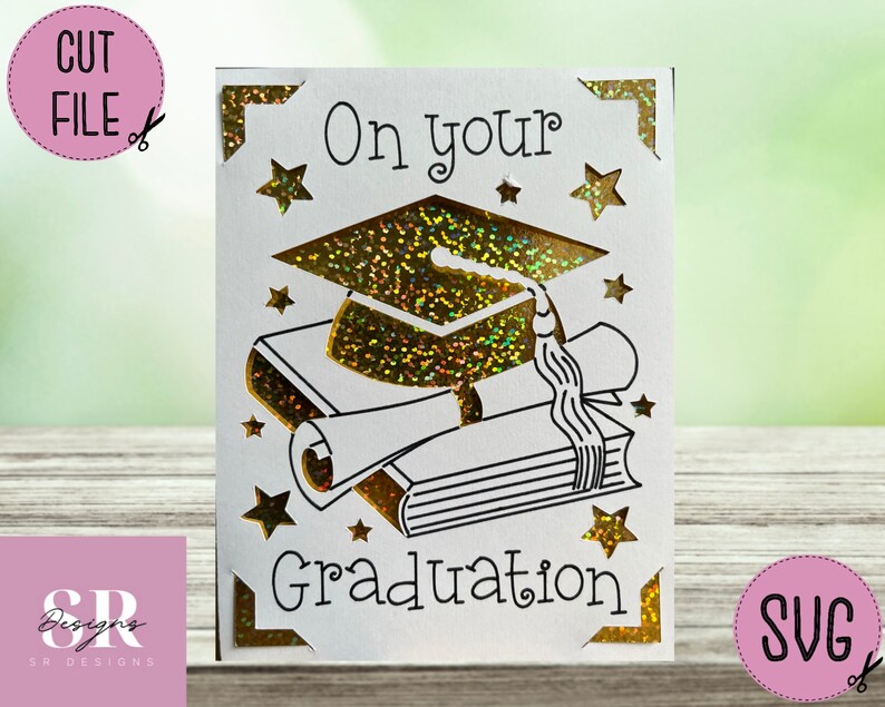 SVG: Graduation Insert Card. Cricut Joy Friendly. Draw and Cut - Etsy