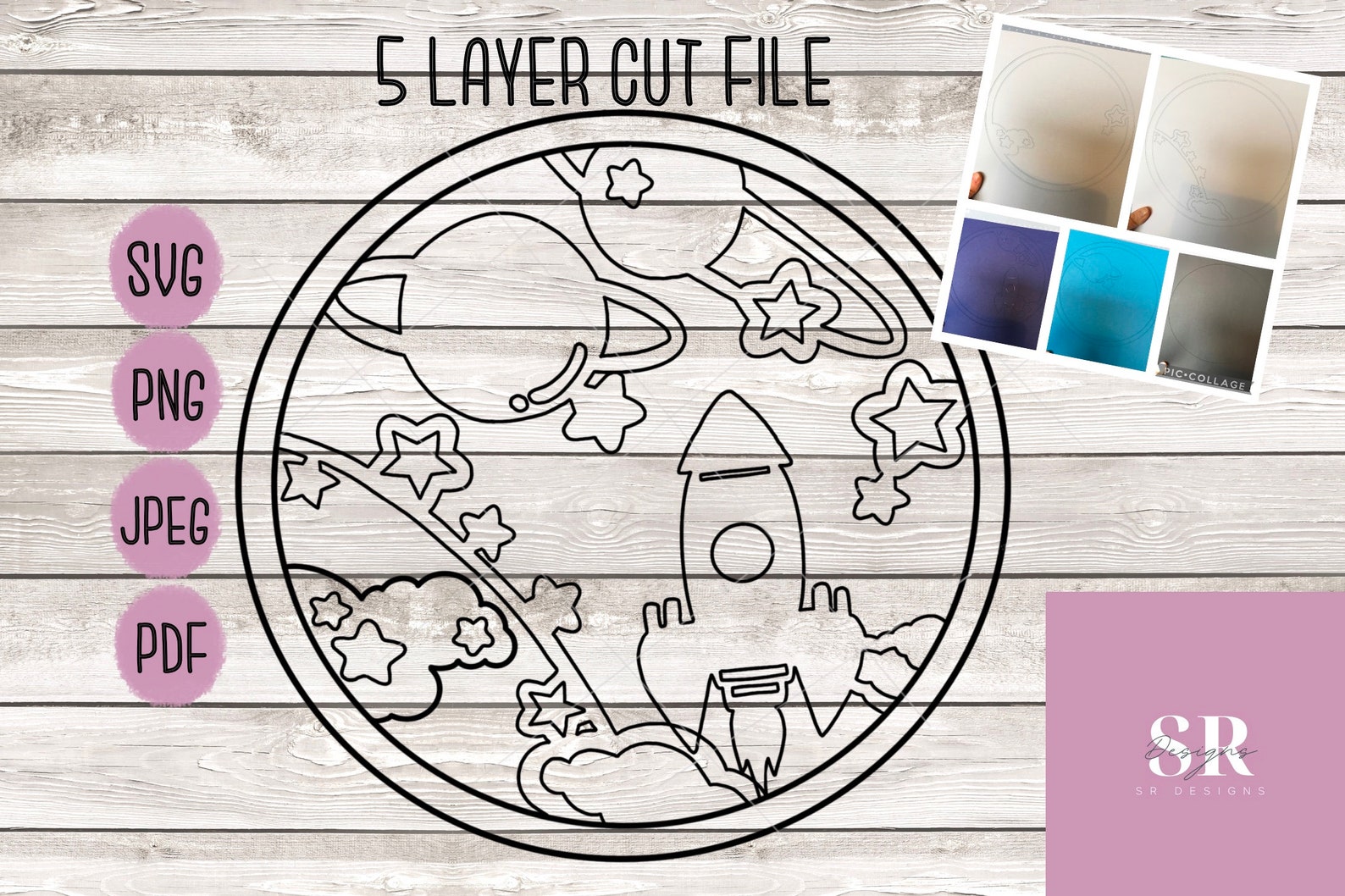 Layered Space SVG Kids Space Themed Layered Cut File. for - Etsy