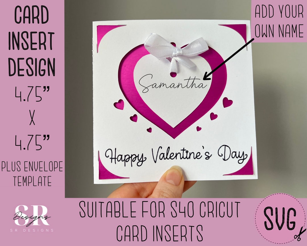SVG: Valentines Insert Card. Cricut S40 Insert Card. Valentines Card ...