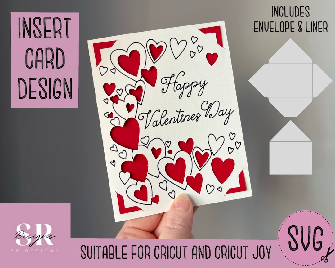SVG: Valentine’s Day Insert Card. Cricut Joy Friendly. Draw and Cut ...