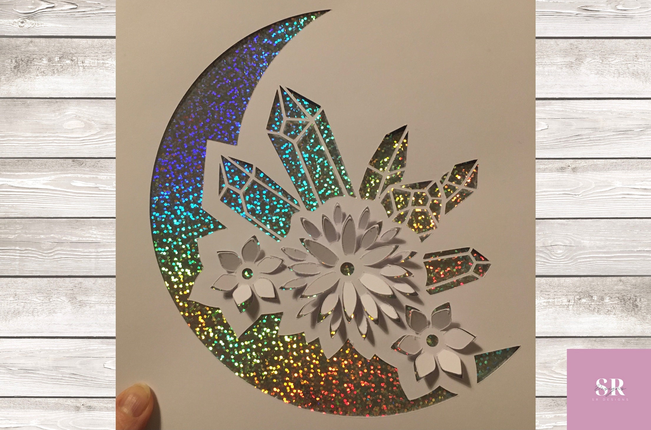 SVG: 3D Crystal Moon. Digital Download. Paper Cutting. Moon Cut File ...