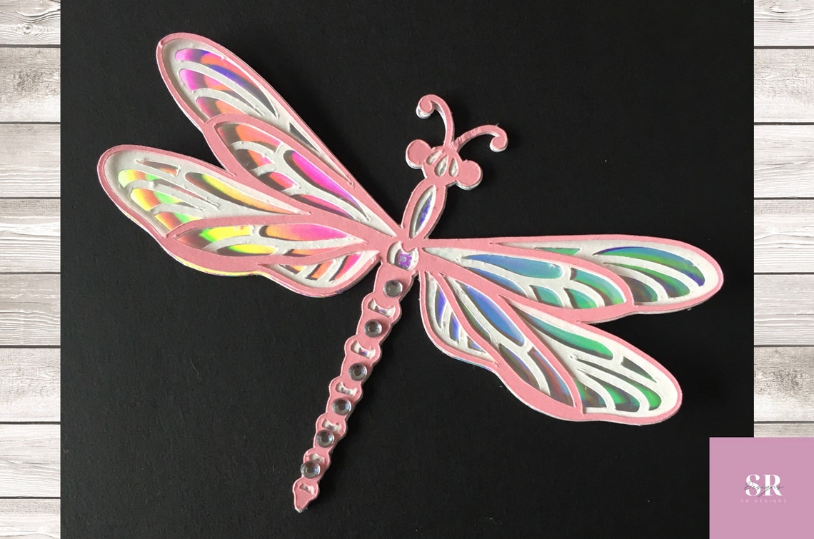 Svg 3d Layered Dragonfly Digital Download Paper Cutting Etsy