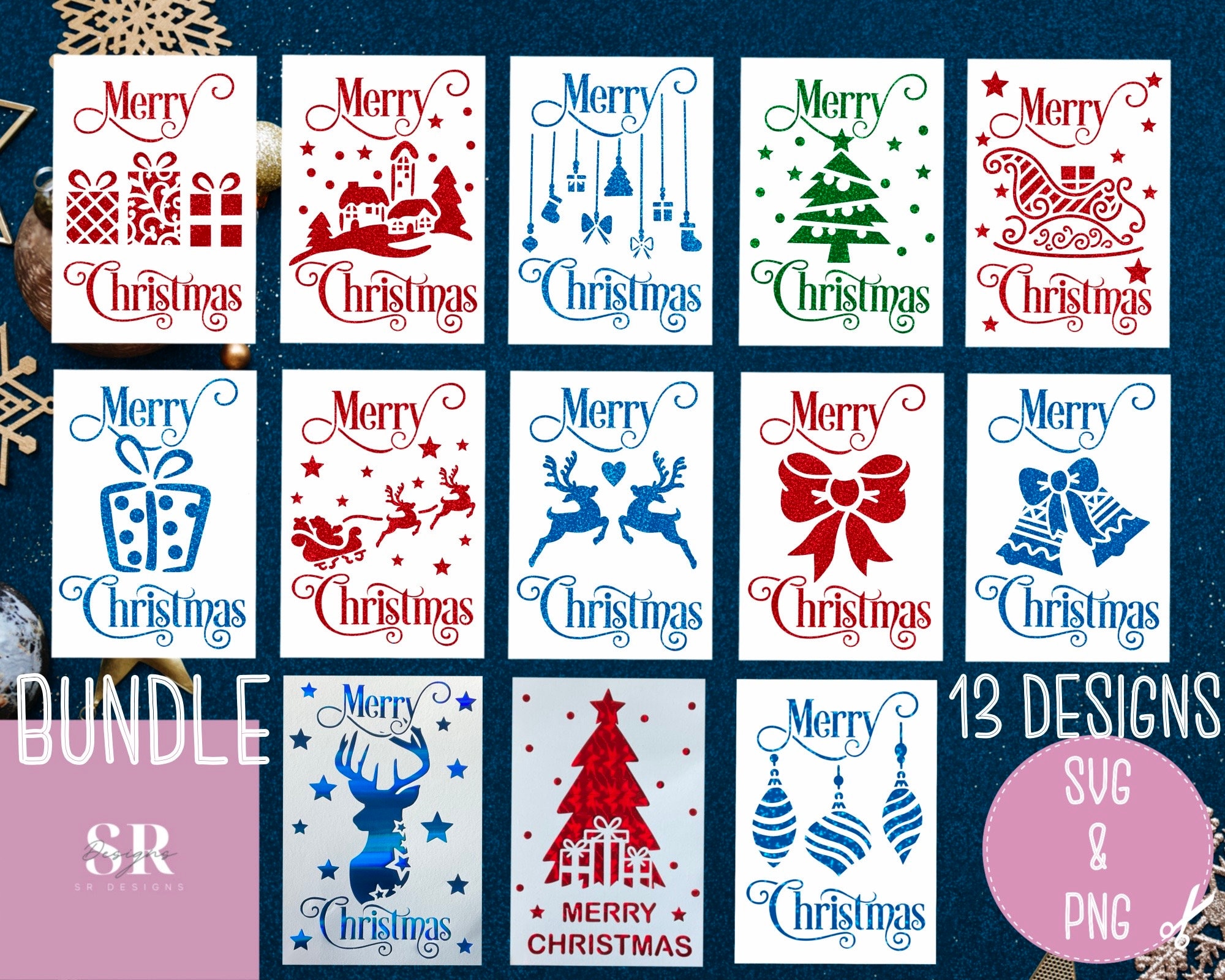 SVG: Christmas Card Bundle. Christmas Svg. Christmas Card Svg. Paper ...