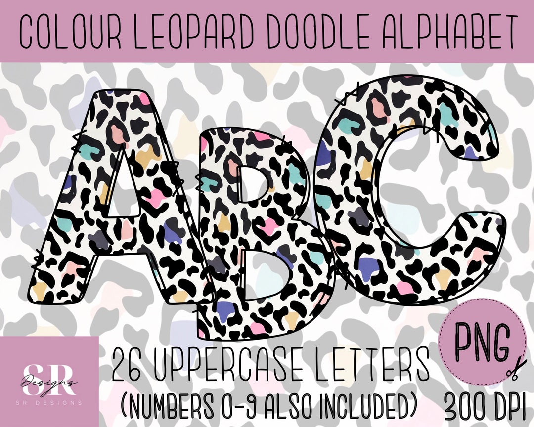 PNG: Leopard Doodle Alphabet. 26 Letters. Doodle Alphabet. Printing ...
