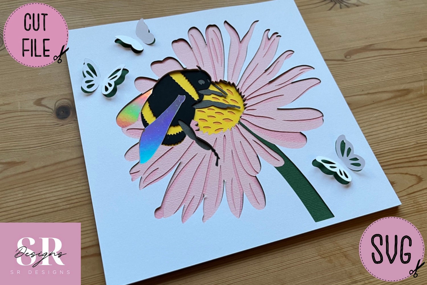 SVG: 3D Floral Bee Shadow Box Bundle. Digital Download. Paper - Etsy UK