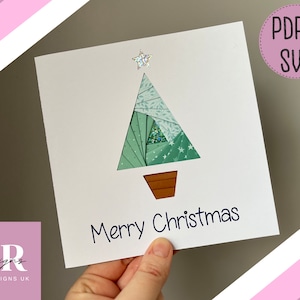 Christmas Tree Iris Folding Pattern Template Bundle PDF & SVG ...