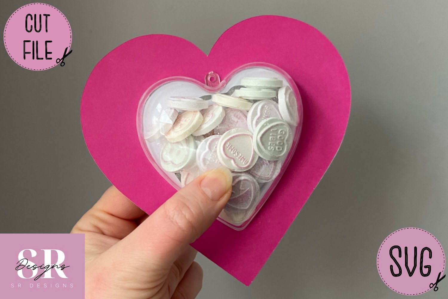 Heart Candy Dome Svg. Chocolate Holder Svg. Valentines Candy Holder ...