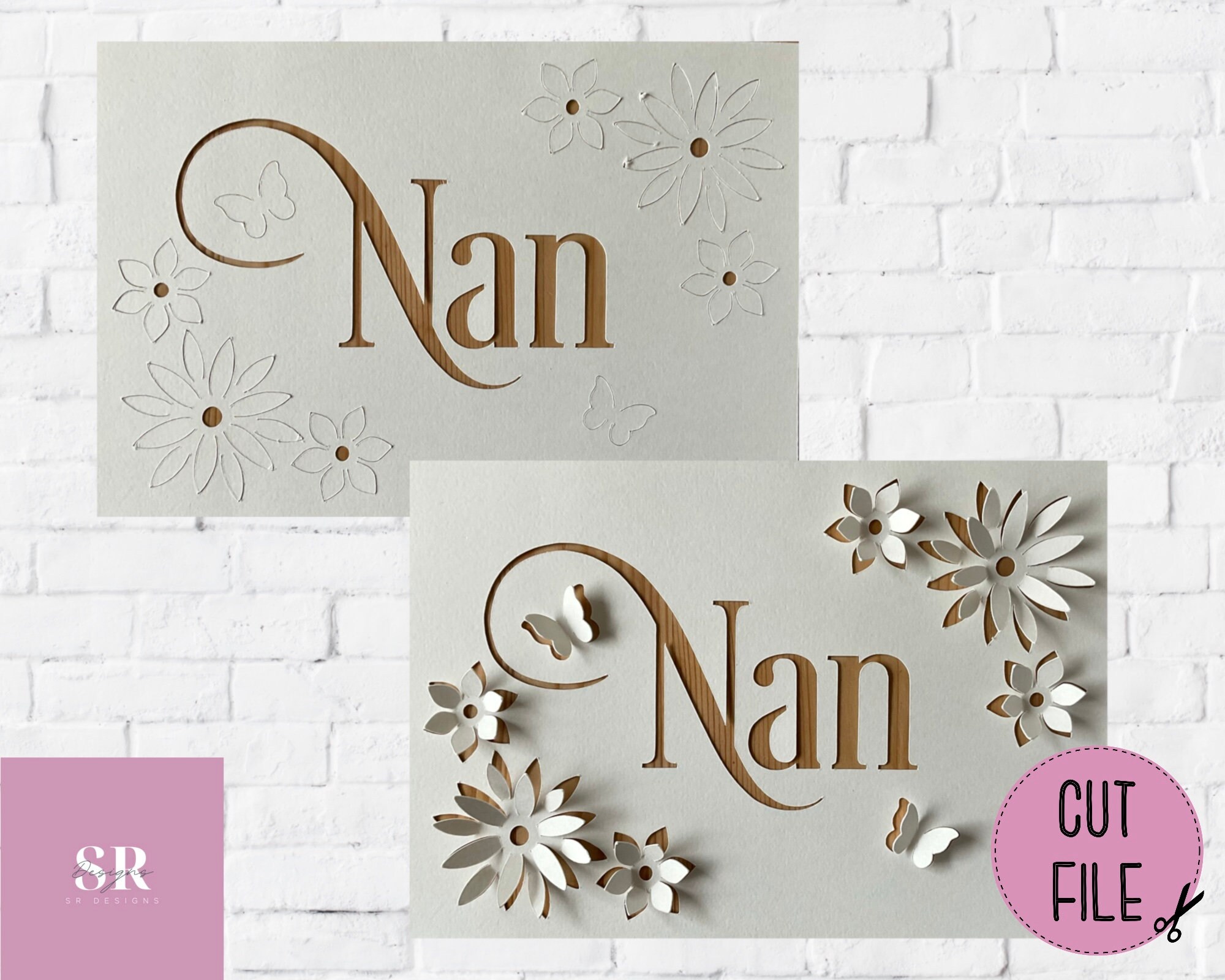 SVG: 3D Nan Card. Happy Birthday. Nan Card Svg. Pop up Card. Pop up ...