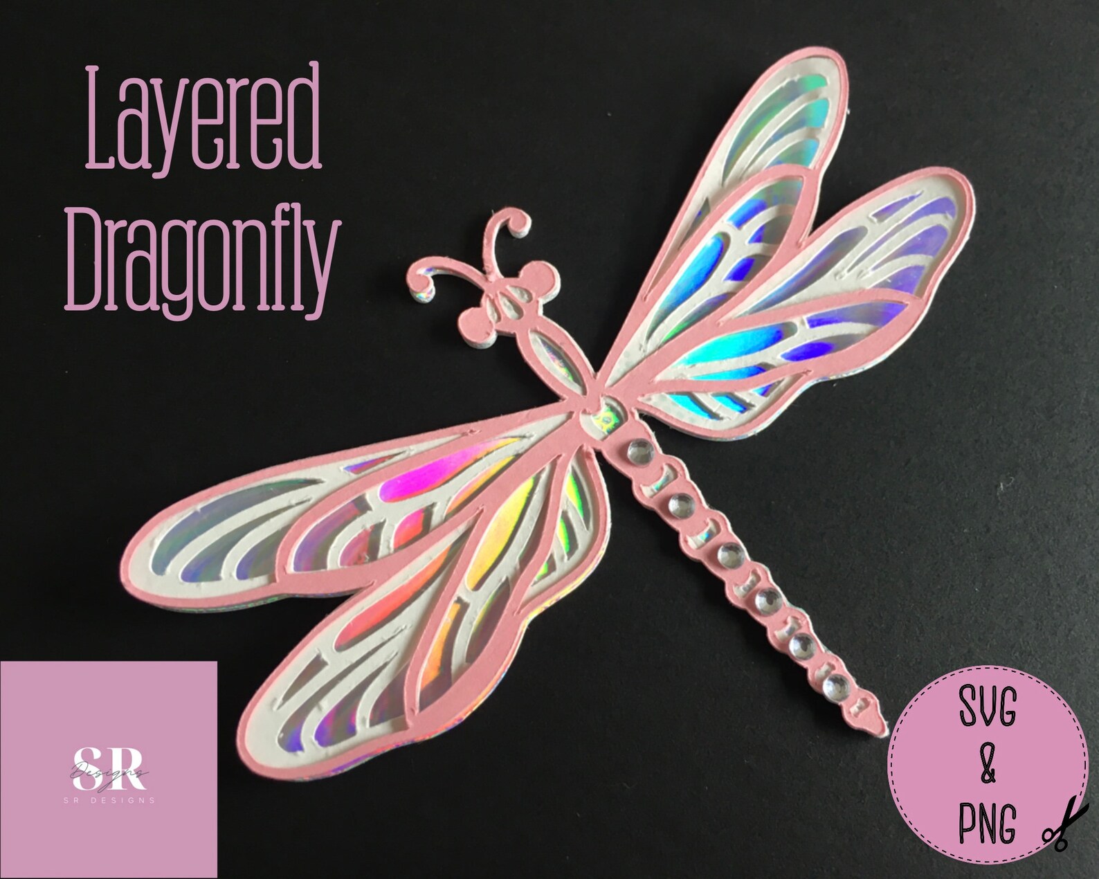 Svg 3d Layered Dragonfly Digital Download Paper Cutting Etsy