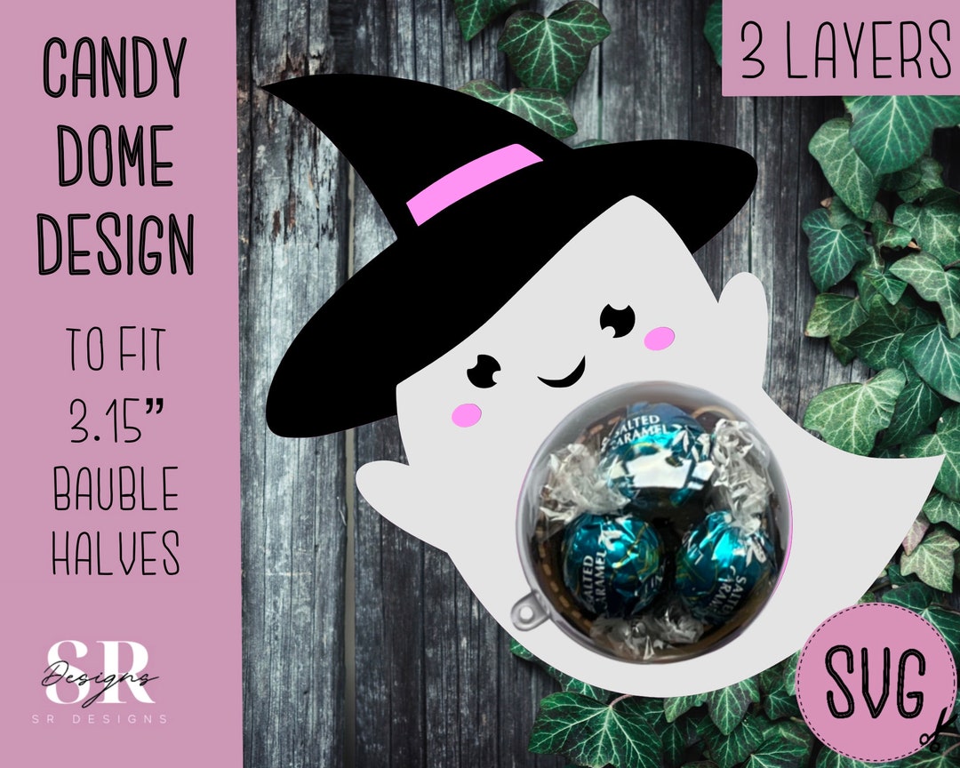 Halloween Candy Dome Svg. Ghost Candy Dome Svg. Chocolate Holder Svg ...