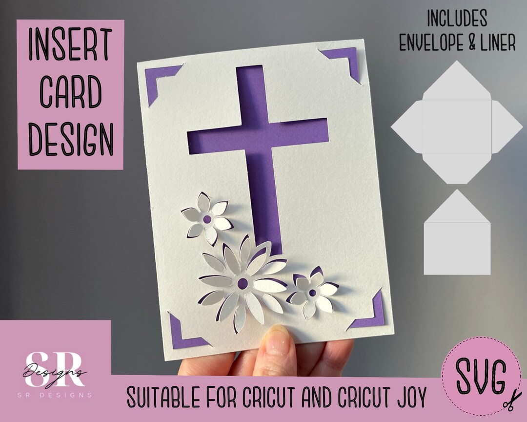 SVG: 3D Cross Insert Card. Cricut Joy Friendly. Draw and Cut Card ...