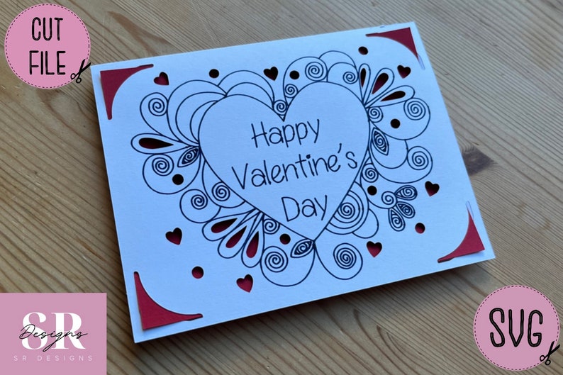 SVG: Valentines Day Insert Card. Cricut Joy Friendly. Draw - Etsy