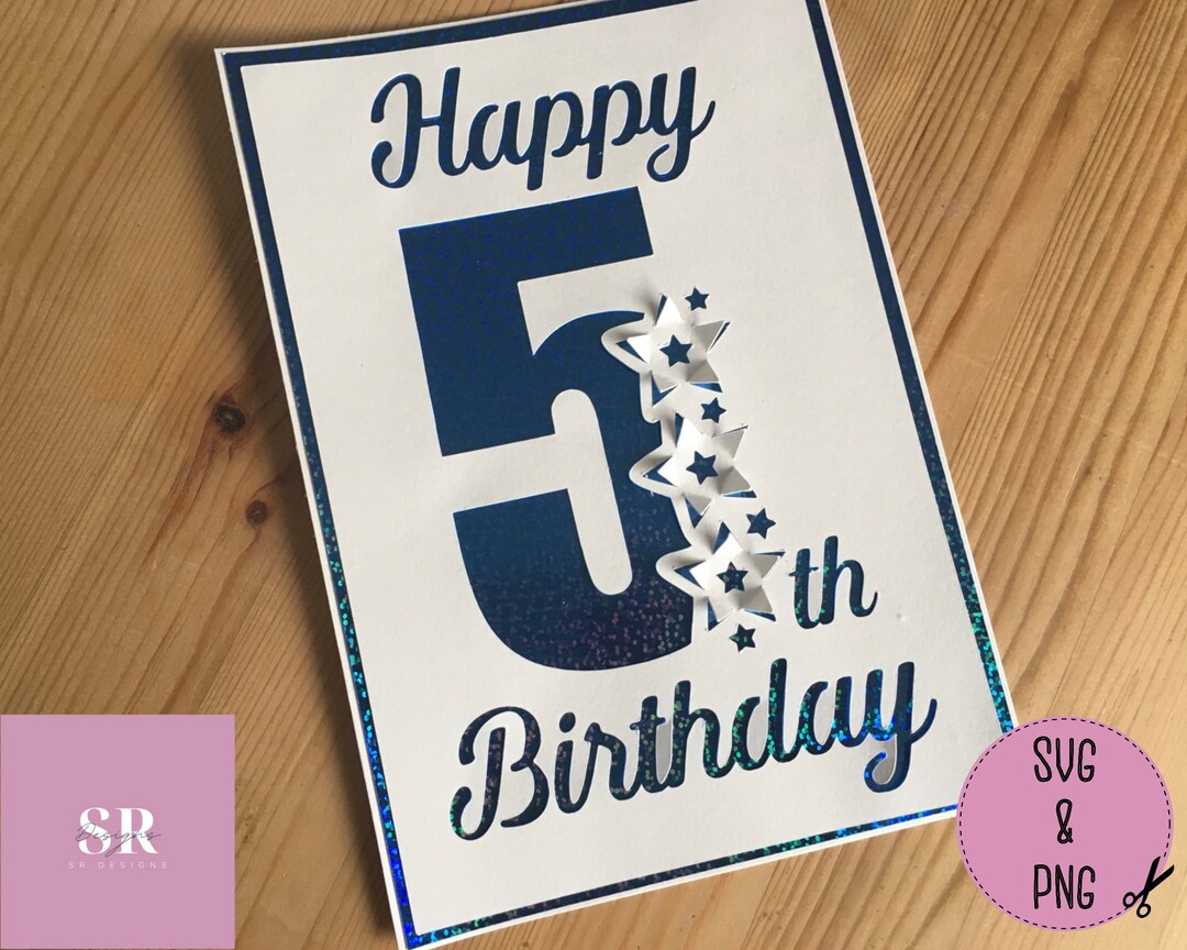 SVG: Pop Up/ 3D 5th Birthday Card. Number Pop Up. Star Pop Up. - Etsy ...