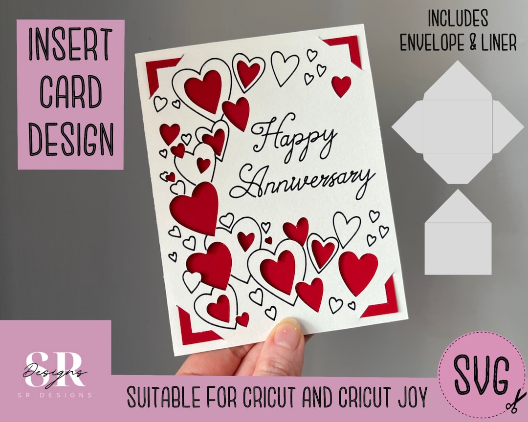 SVG: Anniversary Insert Card. Cricut Joy Friendly. Draw and Cut Card ...