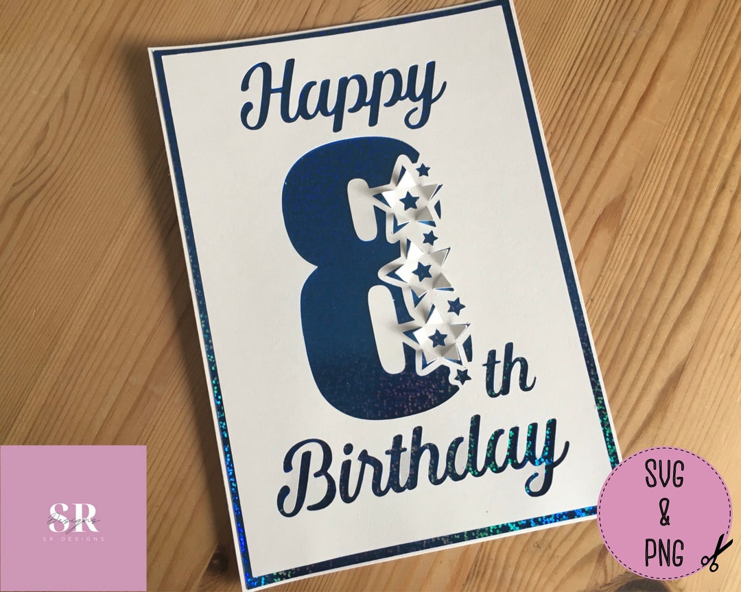 SVG: Pop Up/ 3D 8th Birthday Card. Number Pop Up. Star Pop Up. - Etsy UK