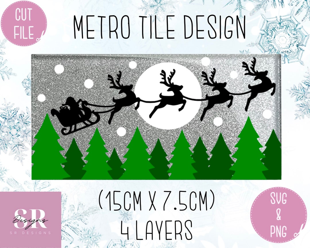 SVG: Christmas Scene Svg. Santa and Reindeer Svg. Subway Tile Svg ...