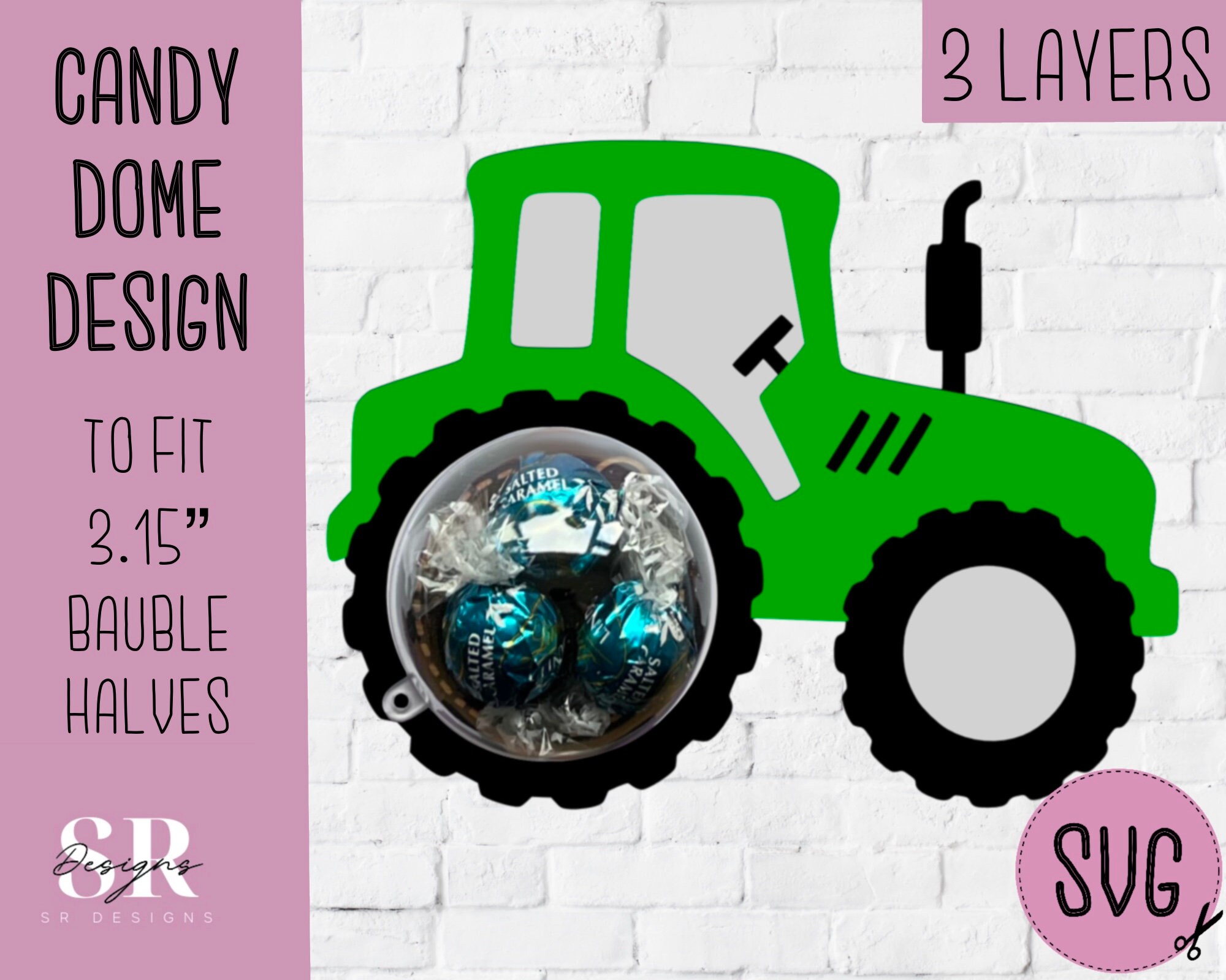 Tractor Candy Dome Svg. Chocolate Holder Svg. Tractor Candy Holder ...