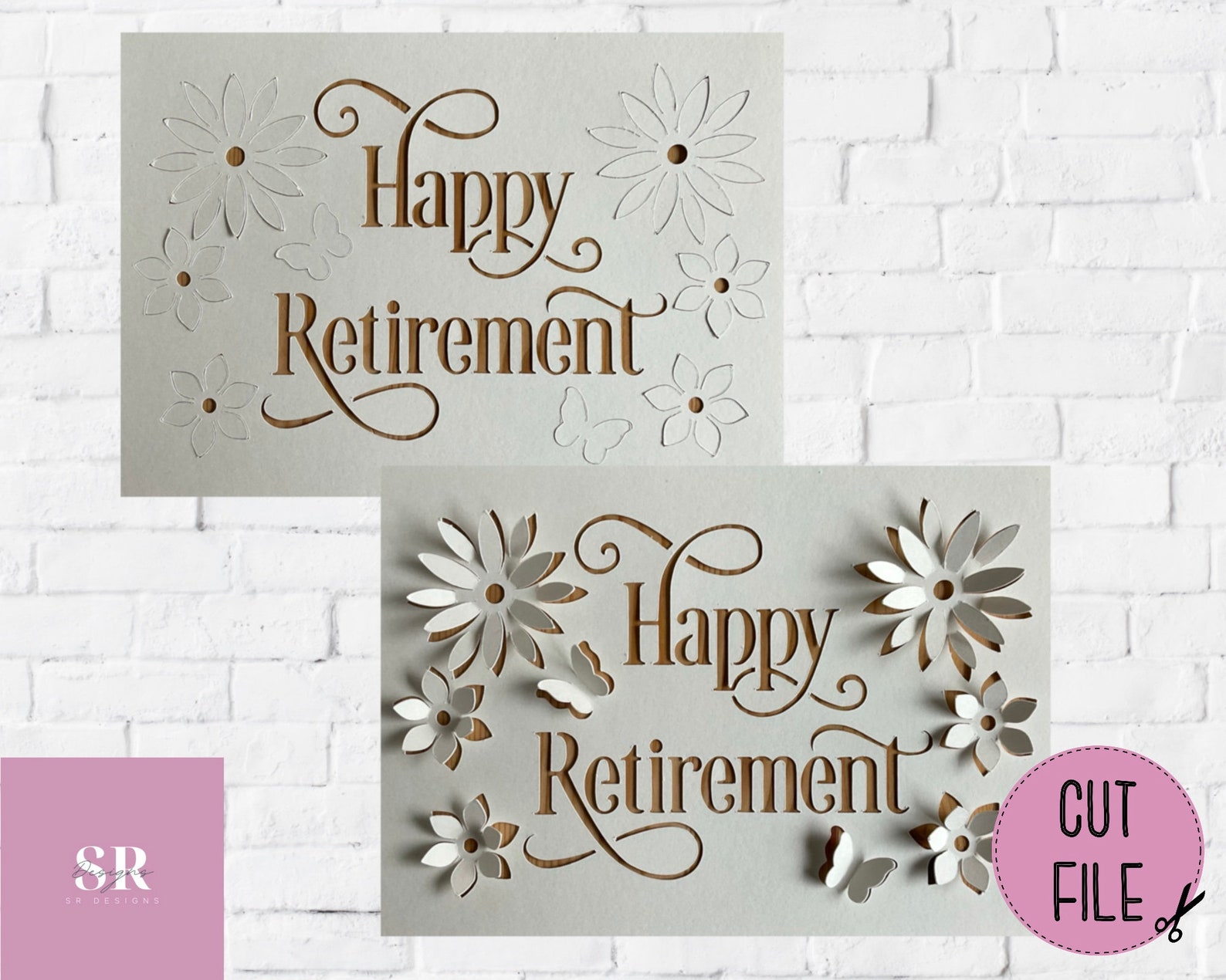SVG: 3D/ ‘pop Up’ Happy Retirement Card Digital Download. Happy ...